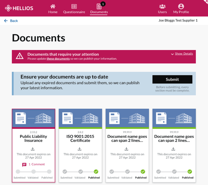 Hellios: Supplier Help & Support